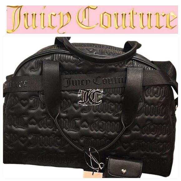 Juicy Couture | Bags | Juicy Couture Pink League Quilted Heart Logo ...